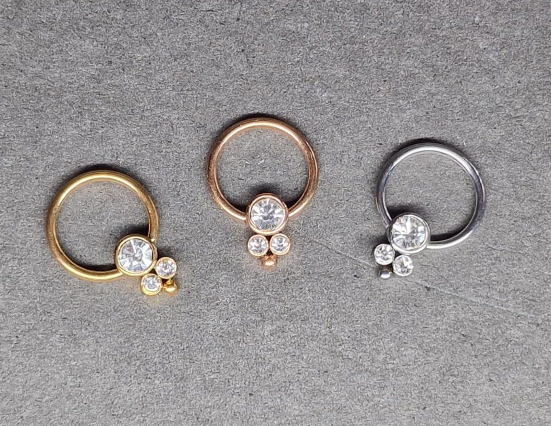 BCR, Captive Bead Ring, 3 Colours, 1/mm Ring, Surgical Steel, PVD ...