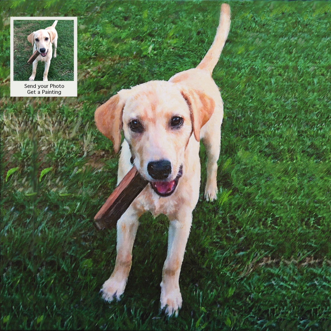 CUSTOM DOG PORTRAIT in Oil Dog Oil Portrait From Photo on Canvas ...