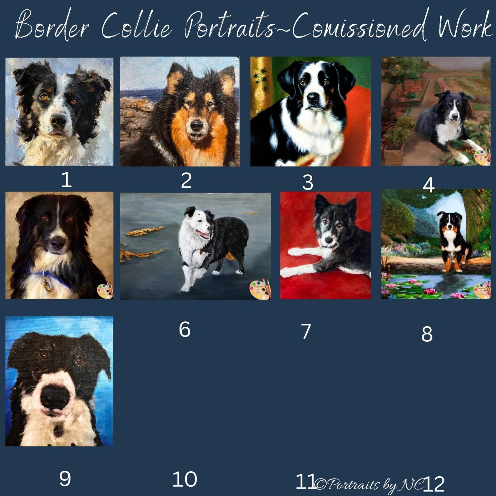 Custom Border Collie Portrait: Hand-painted Pet Art - Etsy