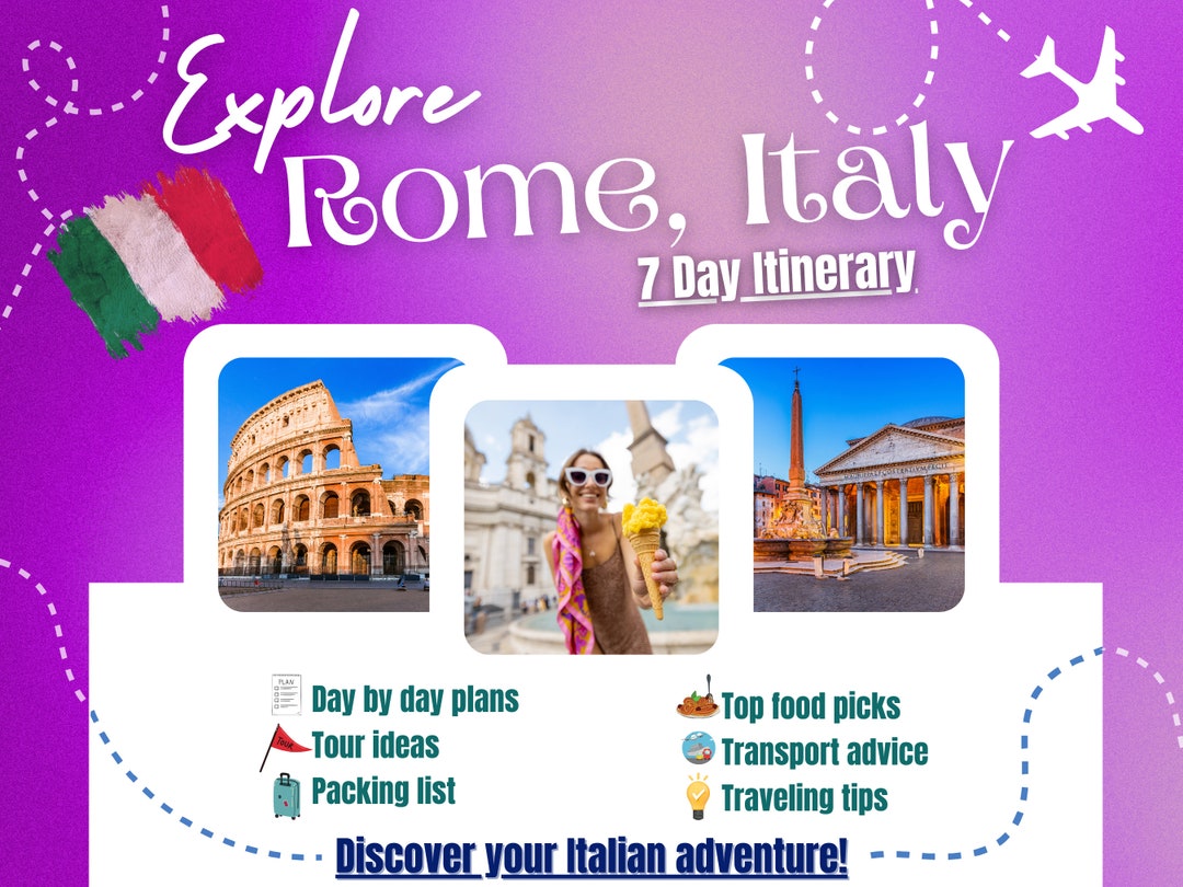 Rome, Italy in 7 Days - Travel Itinerary - Etsy
