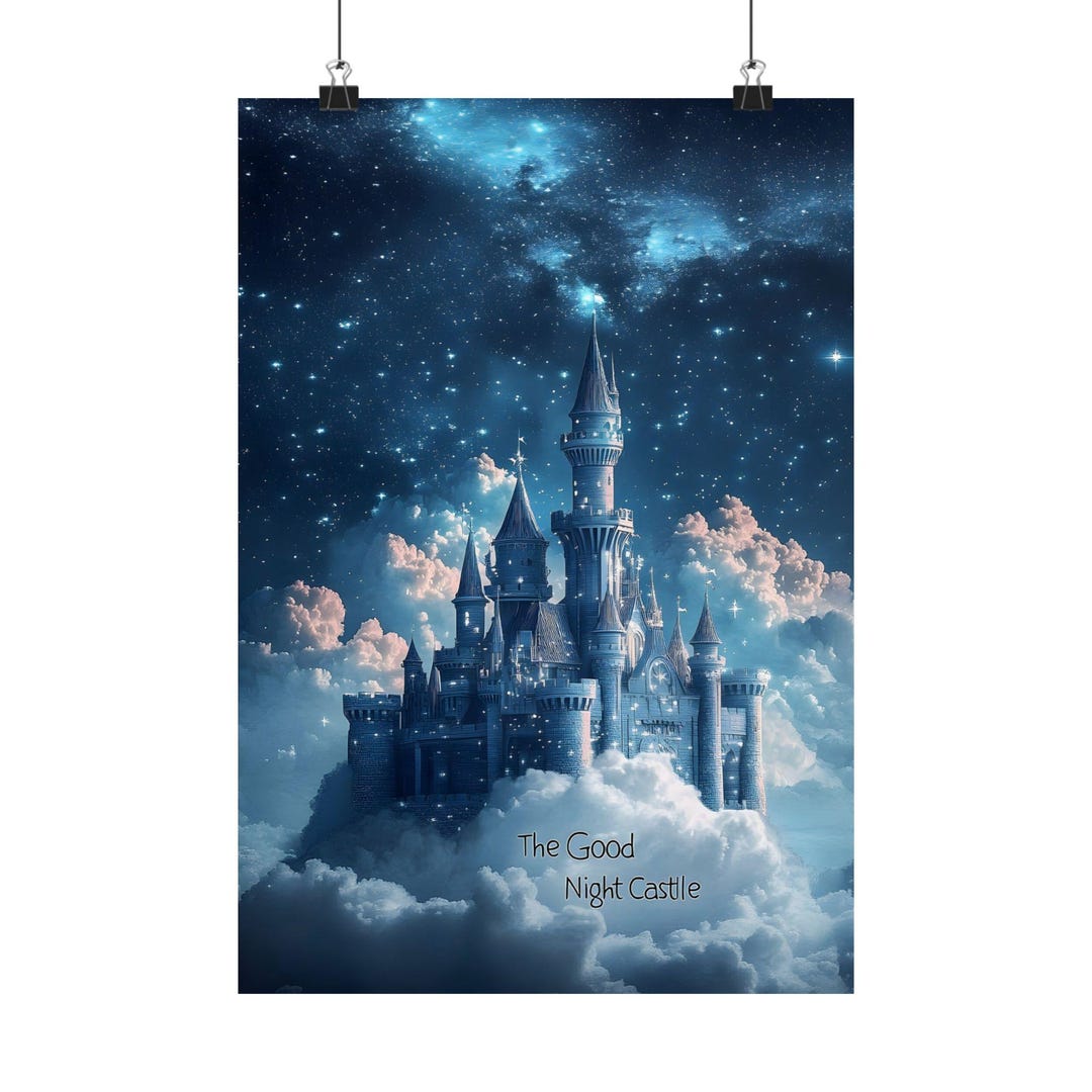 Castle Wall Art, Good Night Sky Decor, Castle in Clouds Wall Art ...