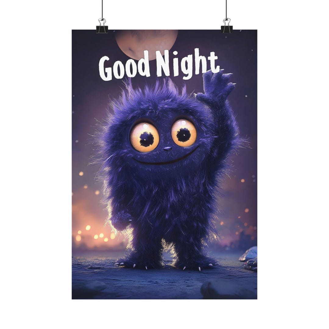 Cute Monster Poster, Bedtime Wall Art, Baby Room Poster, Nursery Room ...