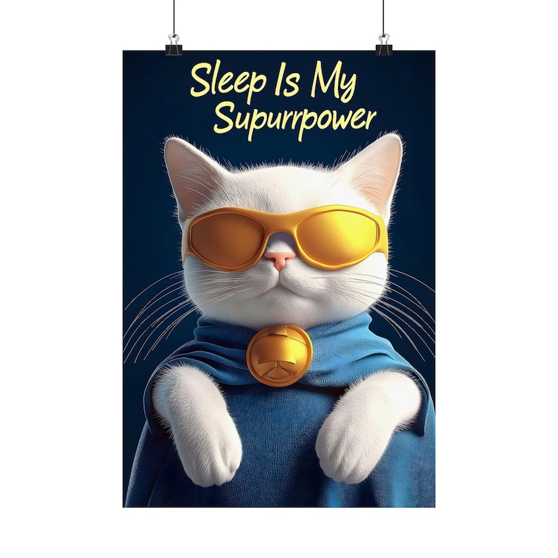 Cute Cat Moon Postera Cute Cat Poster, Good Night, Sweet Dreams ...