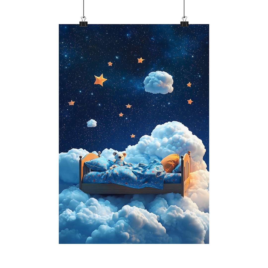 Cute Cat Moon Postera Cute Cat Poster, Good Night, Sweet Dreams ...