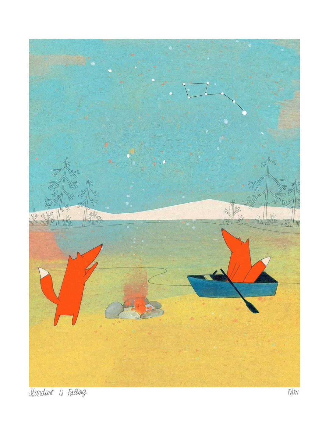 Stardust is Falling - Art Print. Night Sky, Print, Polaris, North Star ...