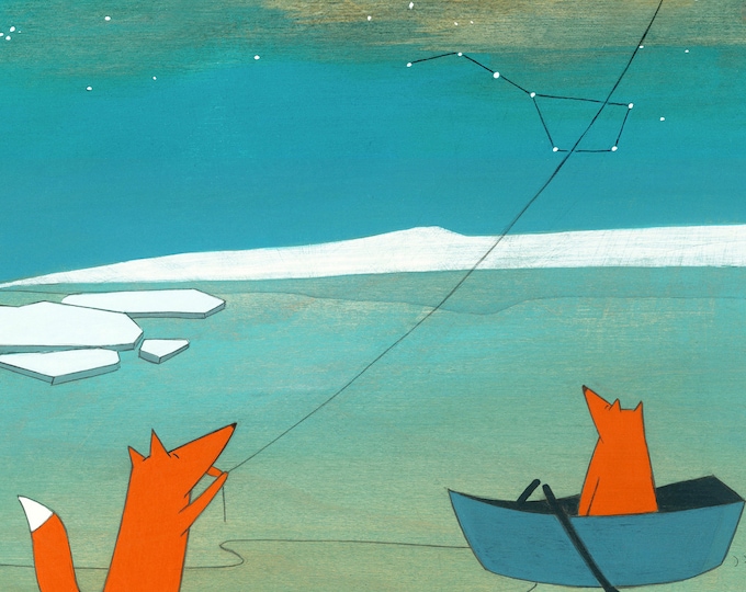 Print Big Dipper Pole Star Constellation Giclee Print Alaska Flag ...