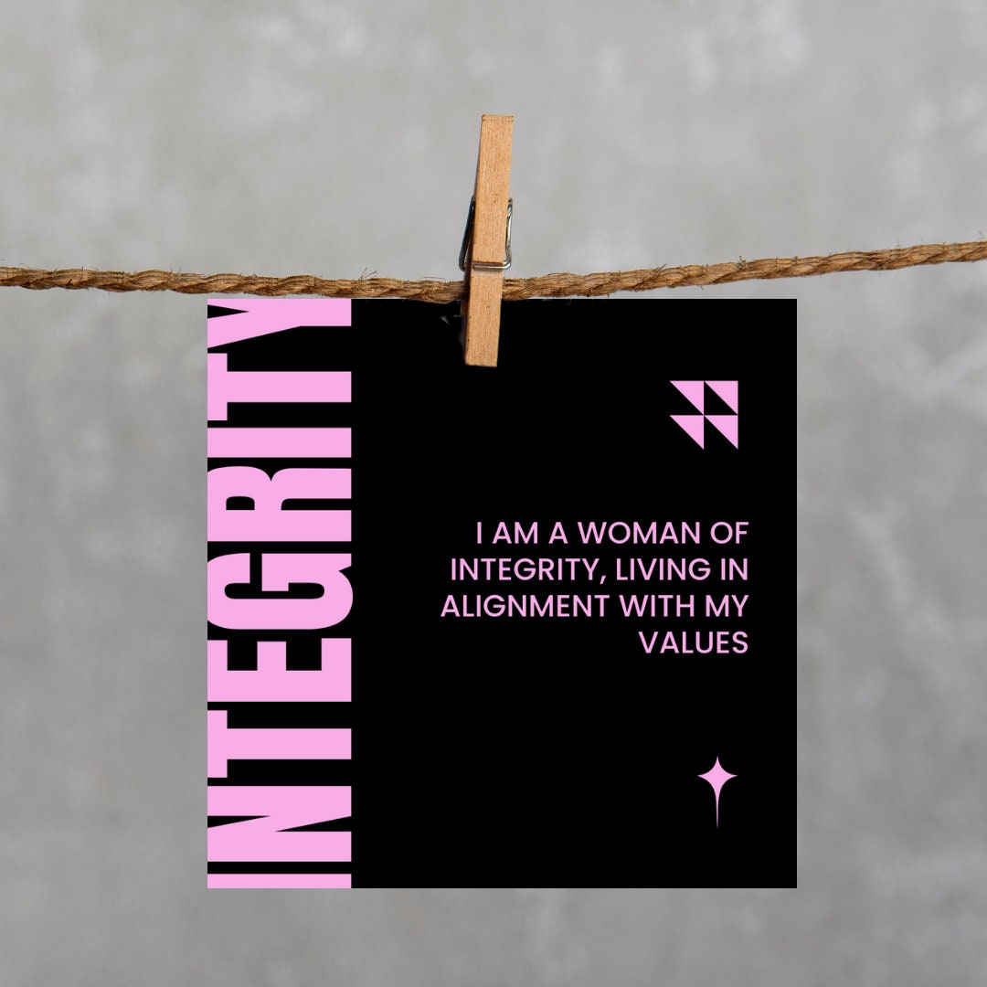 Pink and Black Power Affirmation Cards for Power Queens Set - Etsy