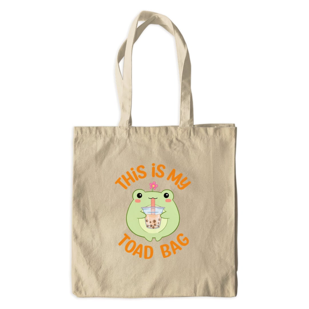 Frog Tote Bag | My Toad Bag | Frog Canvas Tote Bag - Etsy