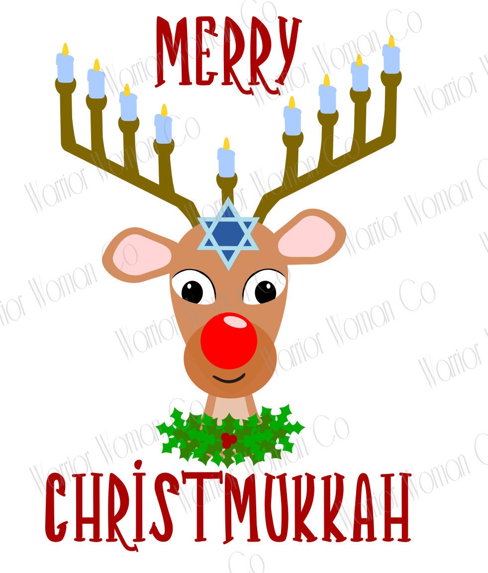 Merry Christmukkah Rudolph Svg | Holiday Reindeer Svg-eps-jpeg-png File ...