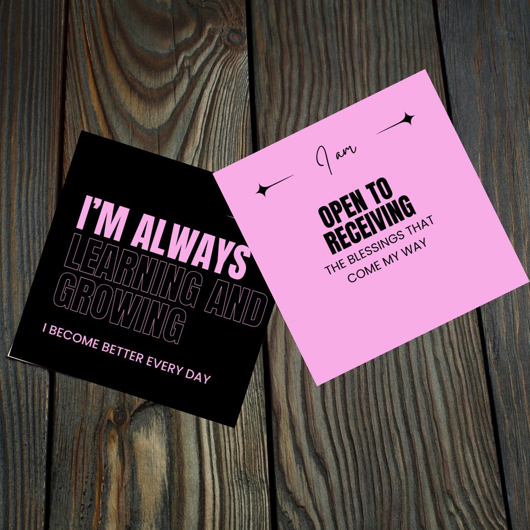Pink and Black Power Affirmation Cards for Power Queens Set - Etsy