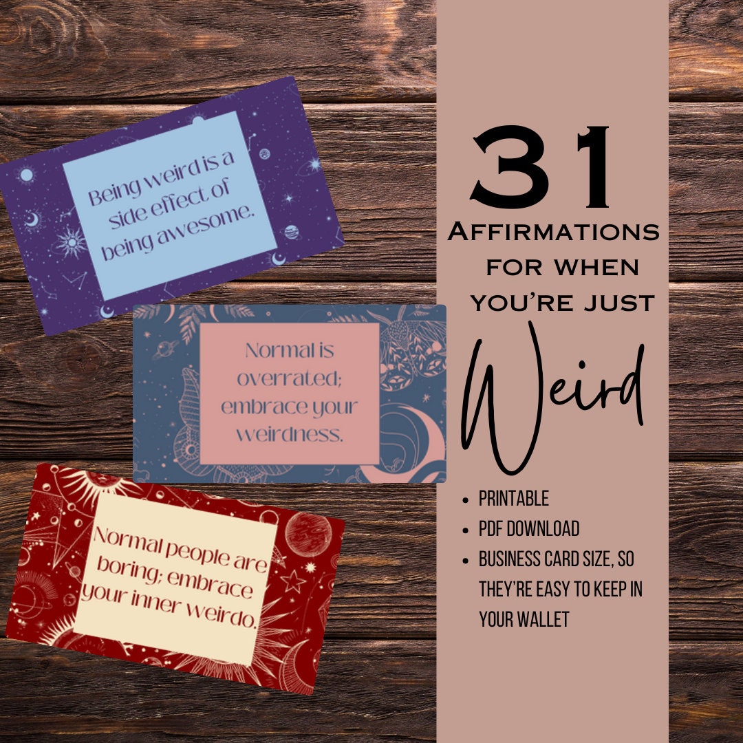 Weirdly Wonderful Affirmation Cards: 40 Motivational Sayings to Embrace ... Weirdly Wonderful Affirmation Cards: 40 Motivational Sayings to Embrace ...