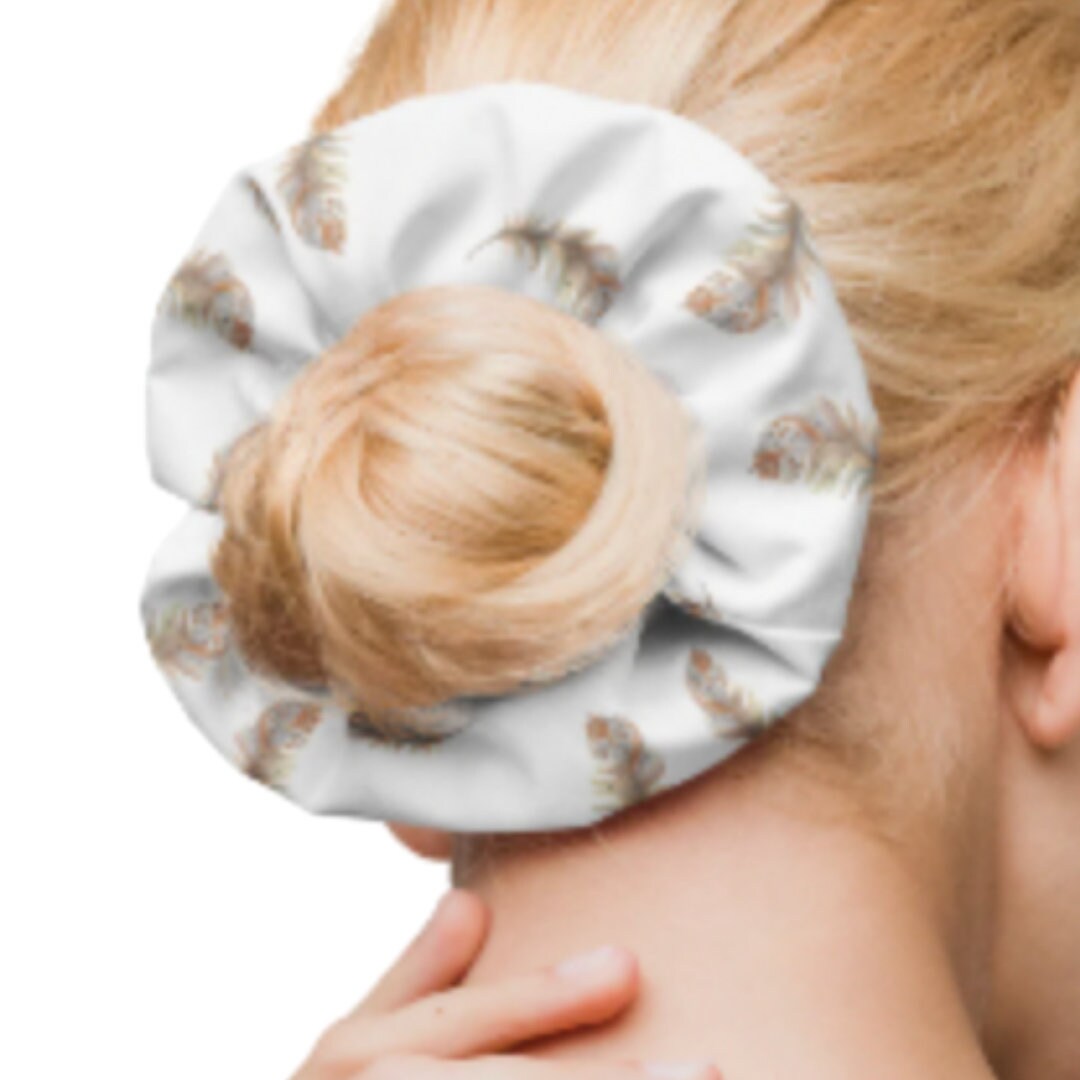 Buy Boho Feather Scrunchie Boho Scrunchie Boho Ponytail Holder Online ...