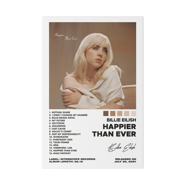 Billie Eilish Posters Happier Than Ever - Etsy