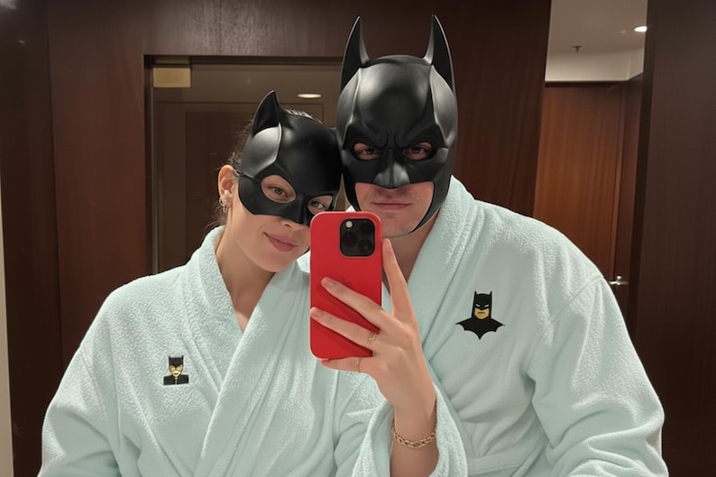 Batman Matching Couple Robes, Duo Custom-embroidered Bathrobes, DC ...