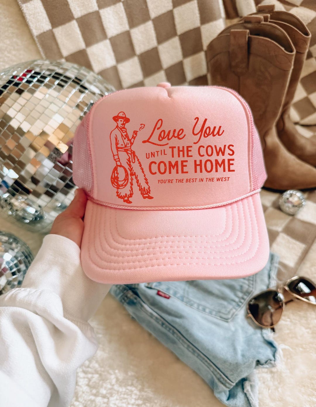 Pink Western Trucker Hat – Cowboy Love, Valentine's Day Gift - Etsy