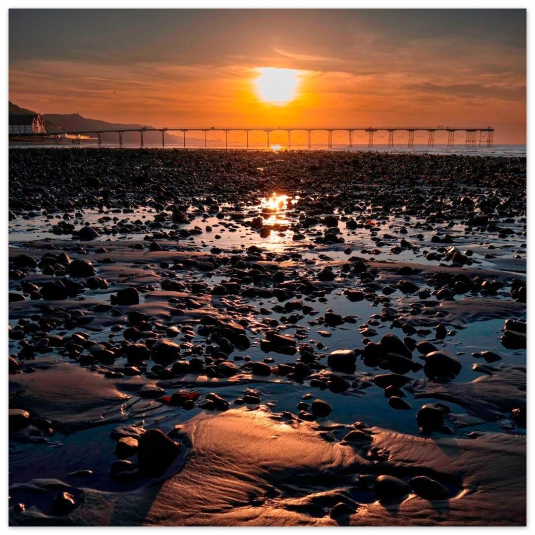 Saltburn Pier & Beach Sunset Fine Art Poster – Vivid Colors, Eco ...