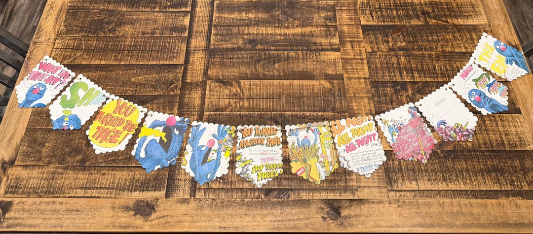 Vintage Sesame St. Grover Banner | Storybook Party Garland - Etsy