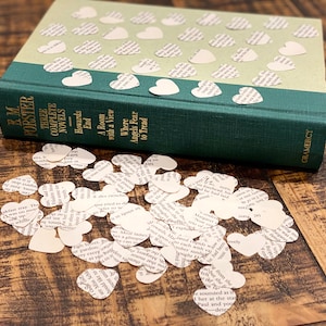 100 Pieces Vintage Book Page Confetti Hearts|book Page Table Scatter ...