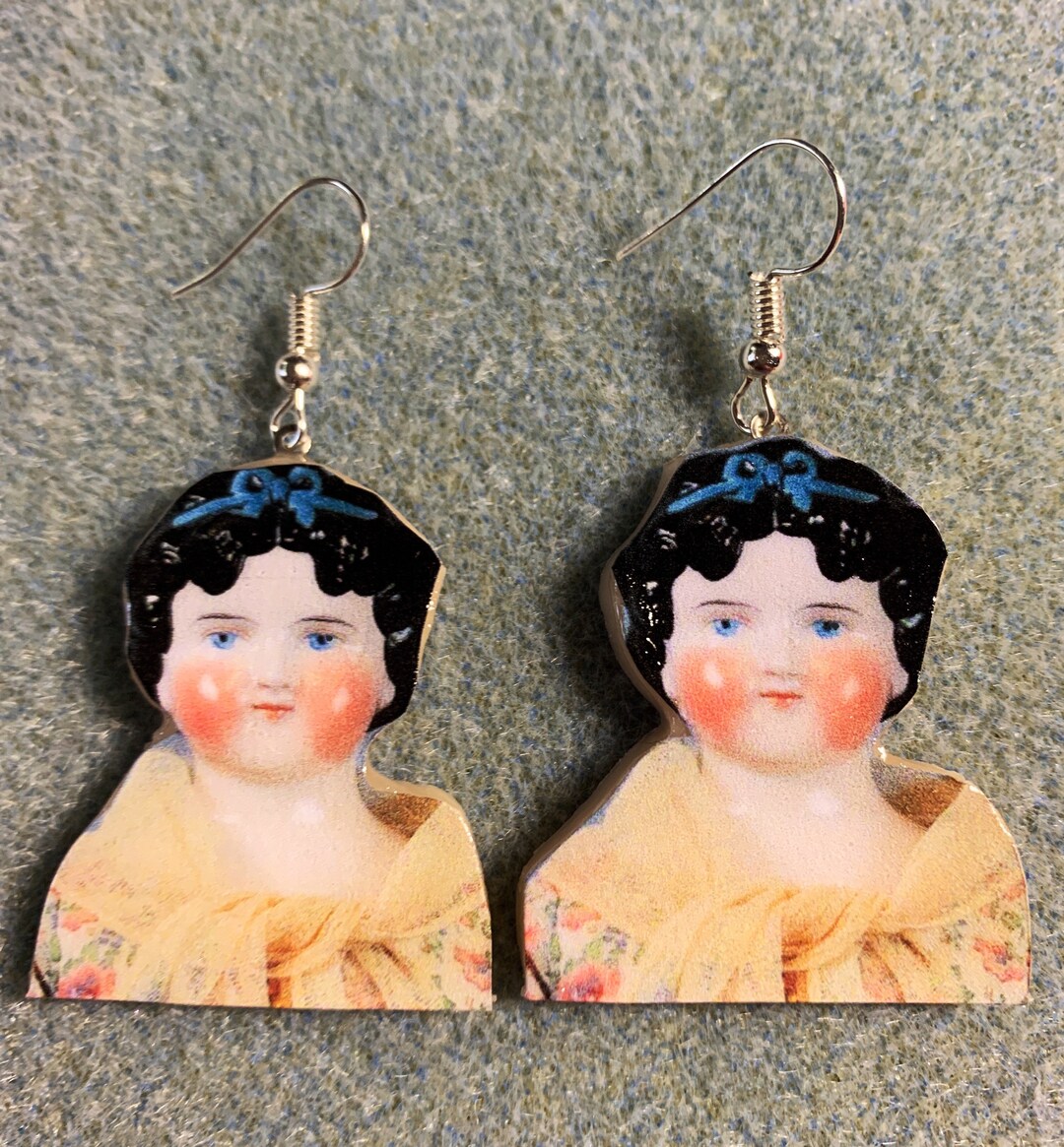 Red Cheeks China Head Bisque Doll Head Kitsch Dangle Polymer - Etsy