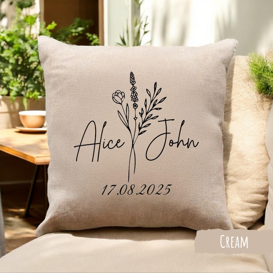 Personalized Couple Pillow Wedding Gift, Engagement Gift for Couple ...