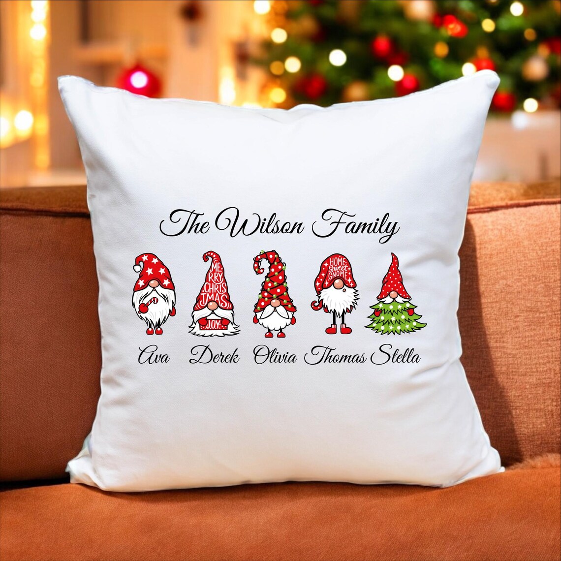 Personalized Christmas Family Pillow, Custom Family Pillow, Christmas ...