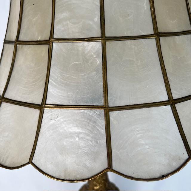 Vintage Capiz Shell Lamp Shade With Brass & Scalloped Bottom Edge - 12 ...