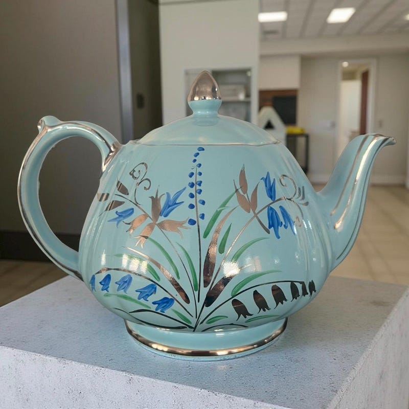 Light Blue English Teapot - Etsy