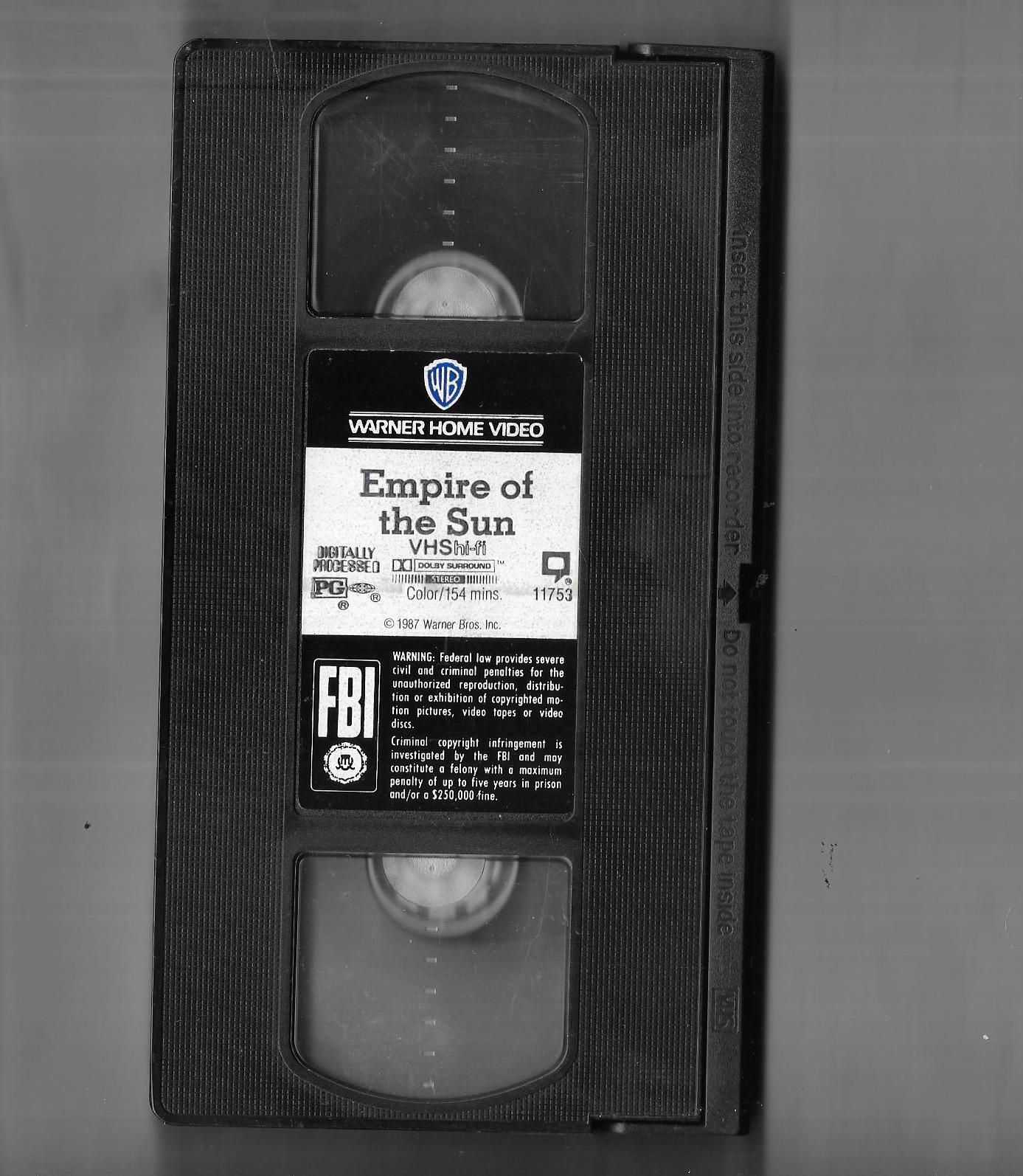 VTG VHS Empire of the Sun 1987 Warner Bros. 1988 Non Rental Tape Plays ...