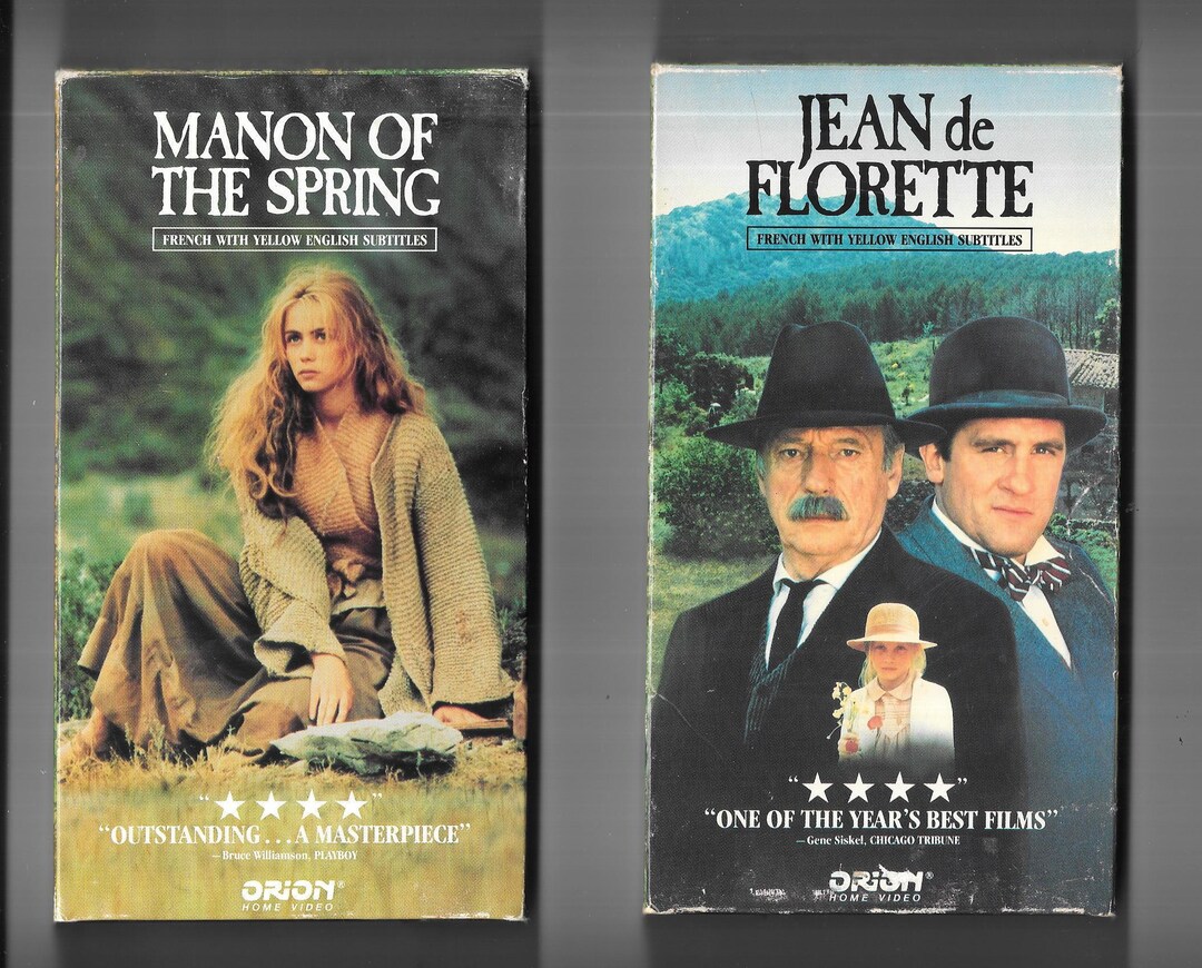 Lot of 2 VHS Jean De Florette and Manon of the Spring 1980's Orion W ...