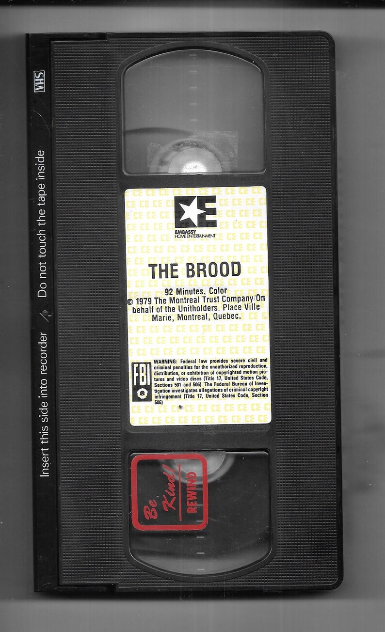 VHS the Brood 1979 / 1984 Embassy Ex-rental Plays Great VTG Original ...