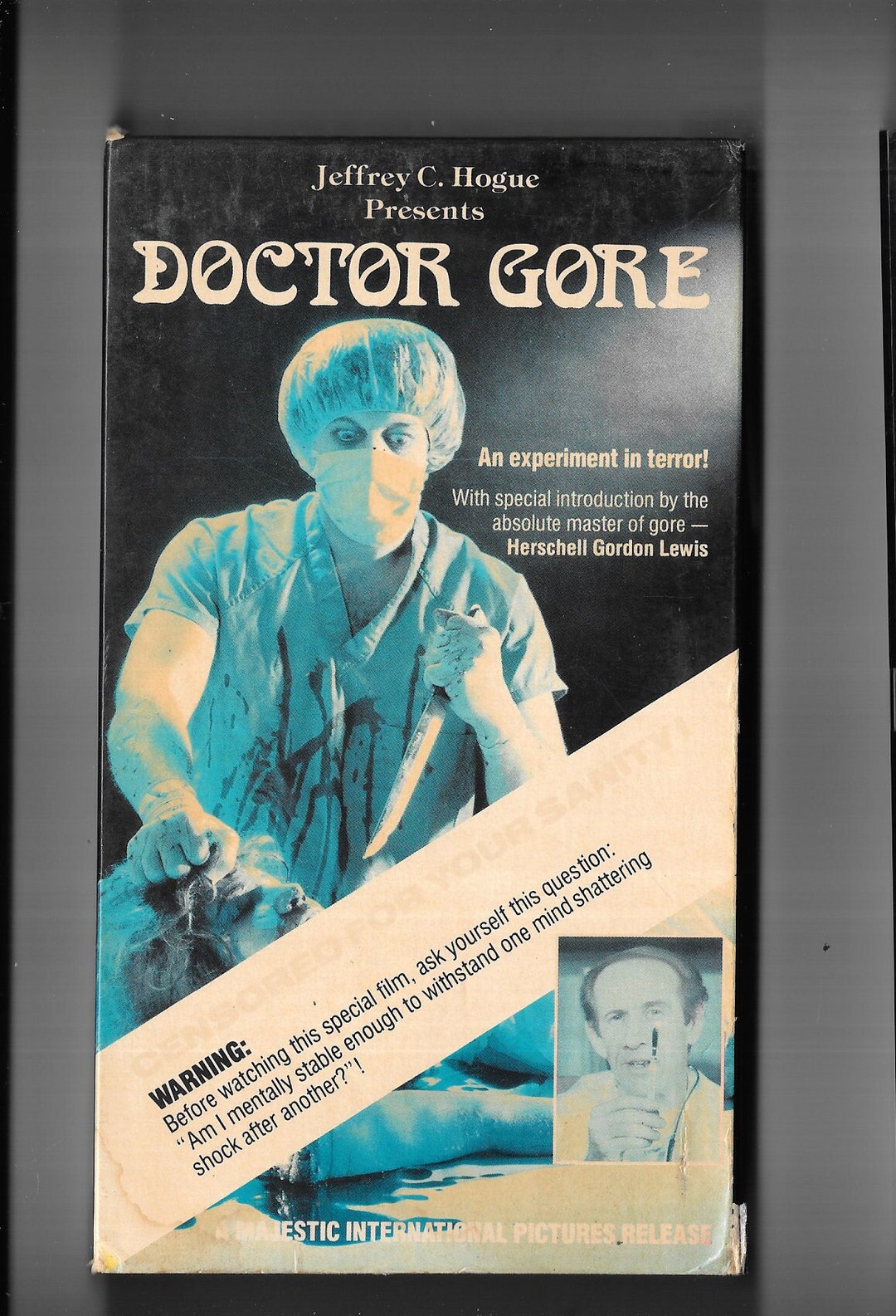 VHS Jeffrey C Hogue Presents Doctor Gore 1987 United Home Video "an ...