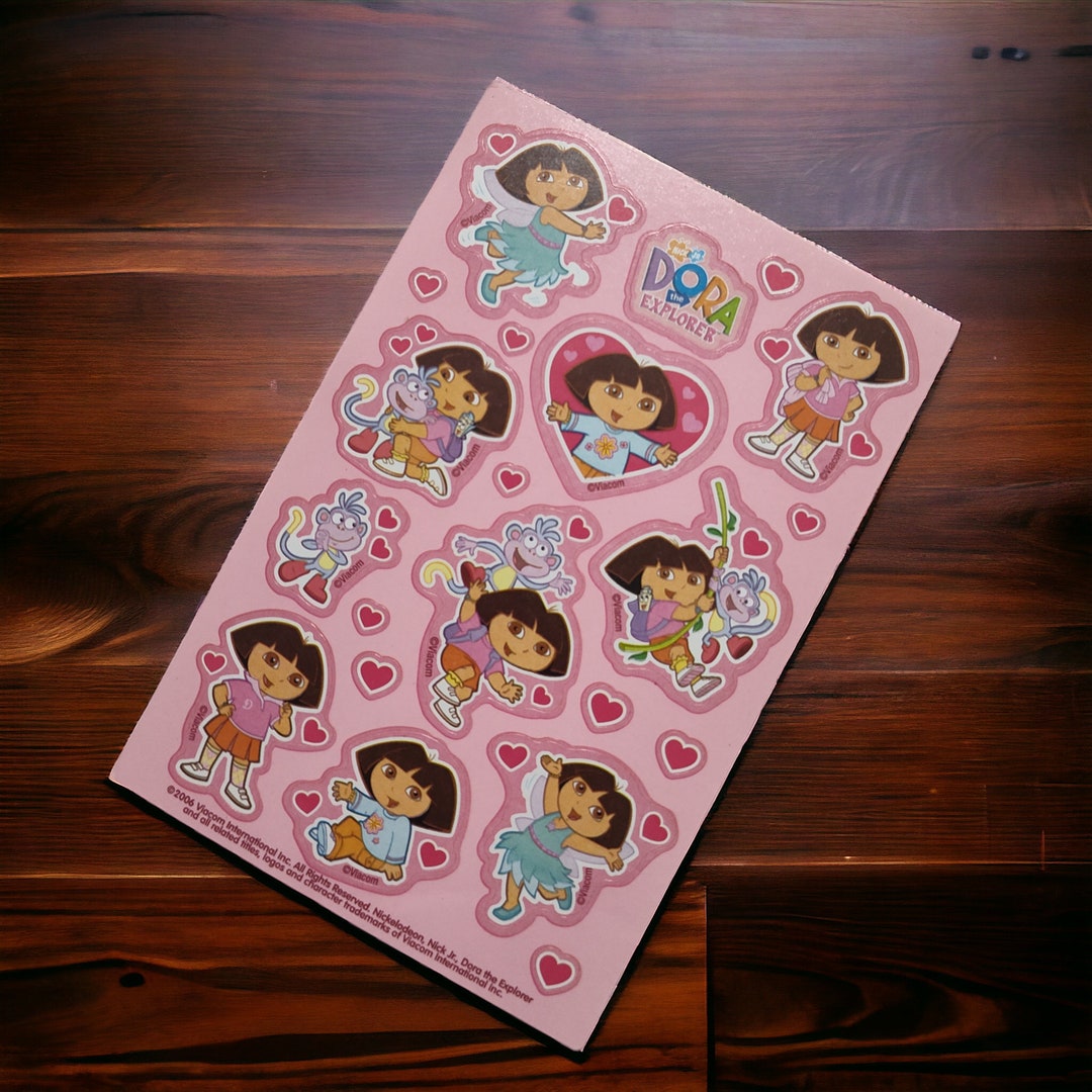 Vintage Dora the Explorer Sticker Sheet, Valentine's Day Stickers, Nick ...