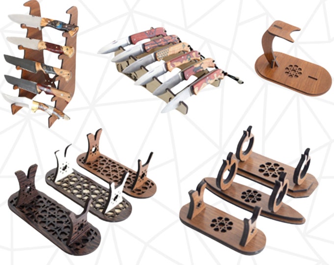 Knife Display Stand, Custom Laser Engraving Available. - Etsy