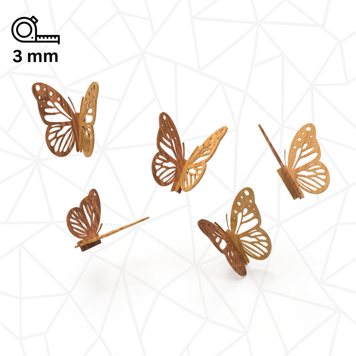 3D Butterflies | 3D Butterfly Lasercut | Home Decor | Kids Toy SVG CDR ...