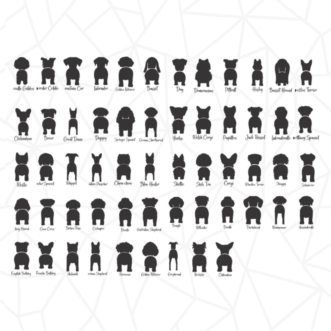 Dog Butt Silhouette | 50 Dog Butt Leash | Dog Butt Silhouette | SVG and ...