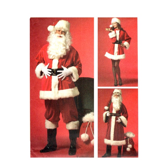 Santa Claus Costume Pattern Uncut Multisize Sm-lg Chest 34-44 - Etsy