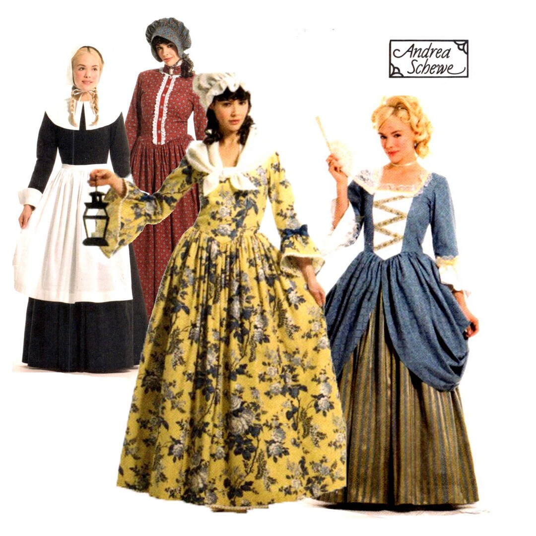Prairie Dress Pattern Uncut Georgian Dress Pioneer Bonnet Bust 30.5 ...