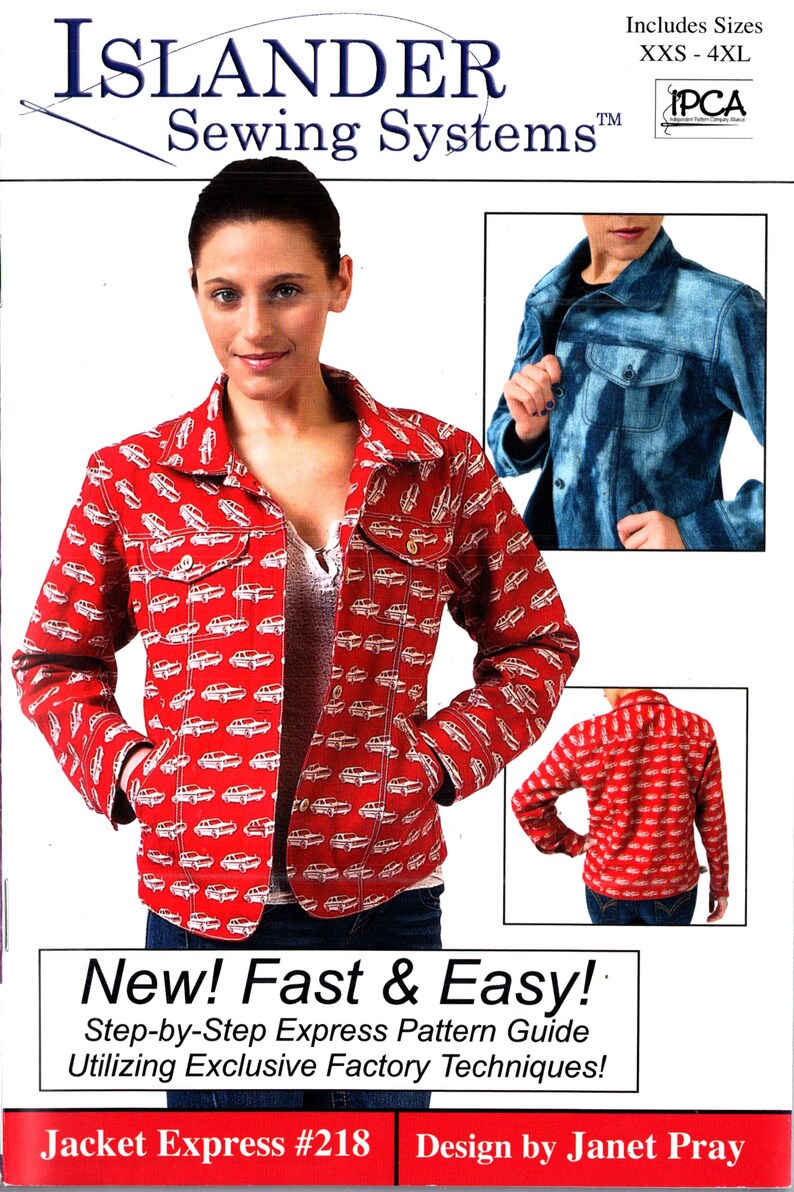 Denim Jacket Pattern Uncut Islander Wearable Art Multisize XXS-4X Bust ...