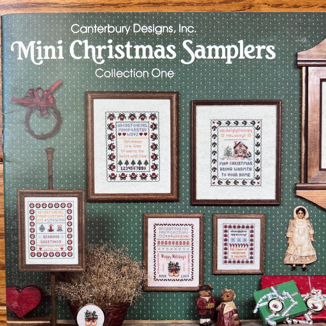 Vintage 80s Mini Christmas Samplers Counted Cross Stitch Booklet ...