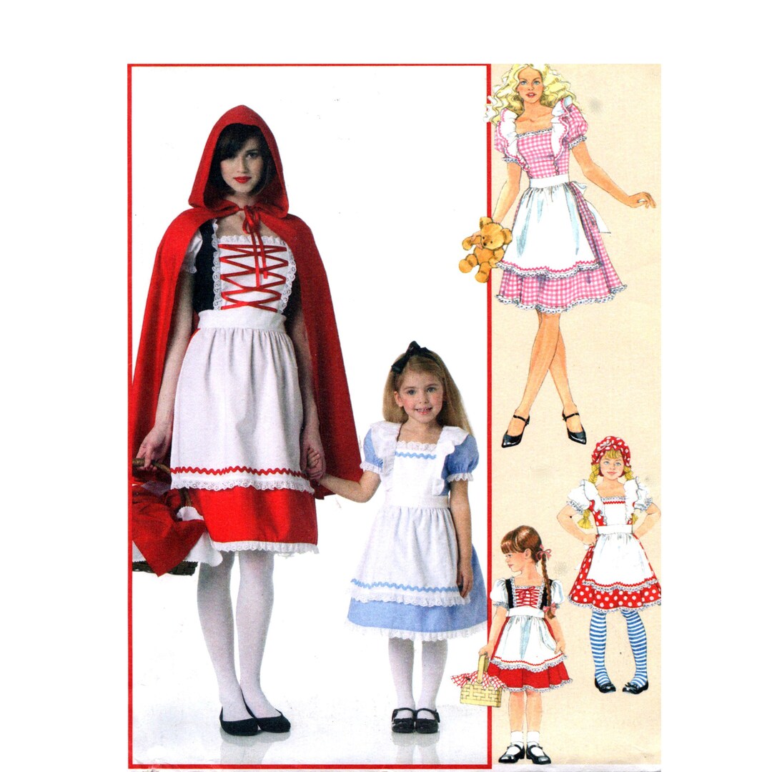 Little Red Riding Hood Costume Pattern Uncut Multisize 8-22 Bust 31.5 ...