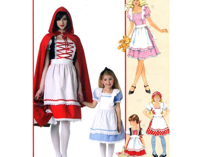 Little Red Riding Hood Costume Pattern Uncut Multisize 8-22 Bust 31.5-44 Plus Size Cape Adult ...