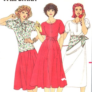 Willi Smith Pattern Uncut Dress Top Skirt and Scarf 70s Size 12 Bust 34 ...