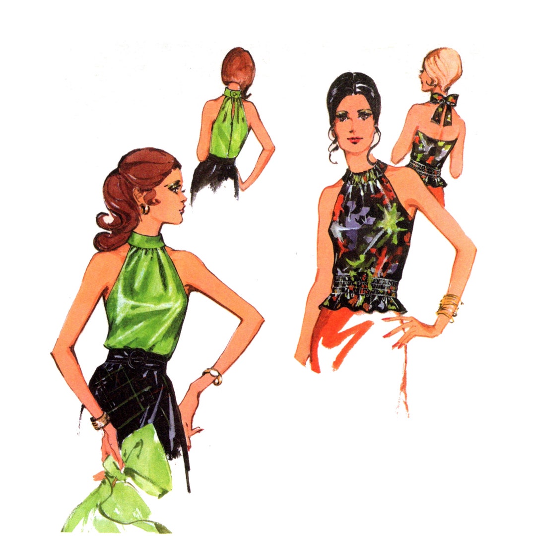 Burda Halter Top Pattern Pre-cut Multisize 6-12 Bust 32-38 Evening Top ...