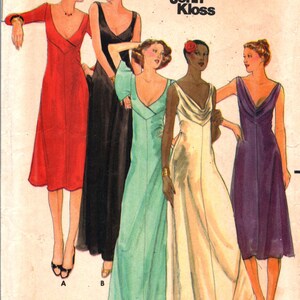 John Kloss Goddess Gown Pattern Pre-cut short Draped Neckline Dress ...