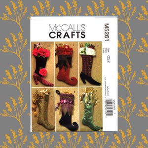 Victorian Christmas Stocking Pattern Uncut Christmas Decor Elf Stocking ...