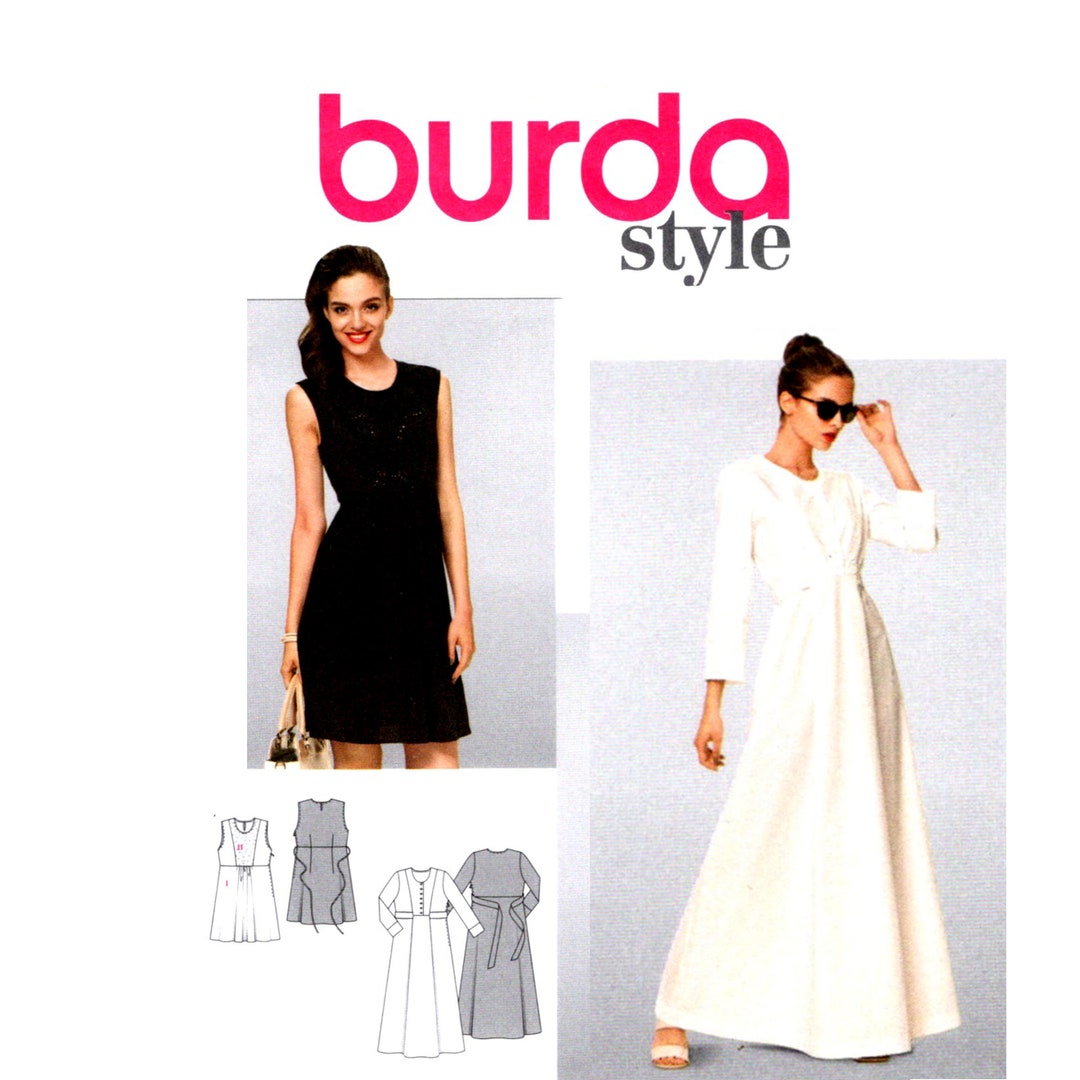 Burda Belted Dress or Gown Pattern Uncut Multisize 10-20 Bust 33-41 ...