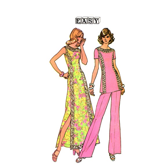 Flares Pattern Uncut 70s Princess Seam Gown or Tunic Size 20 - Etsy