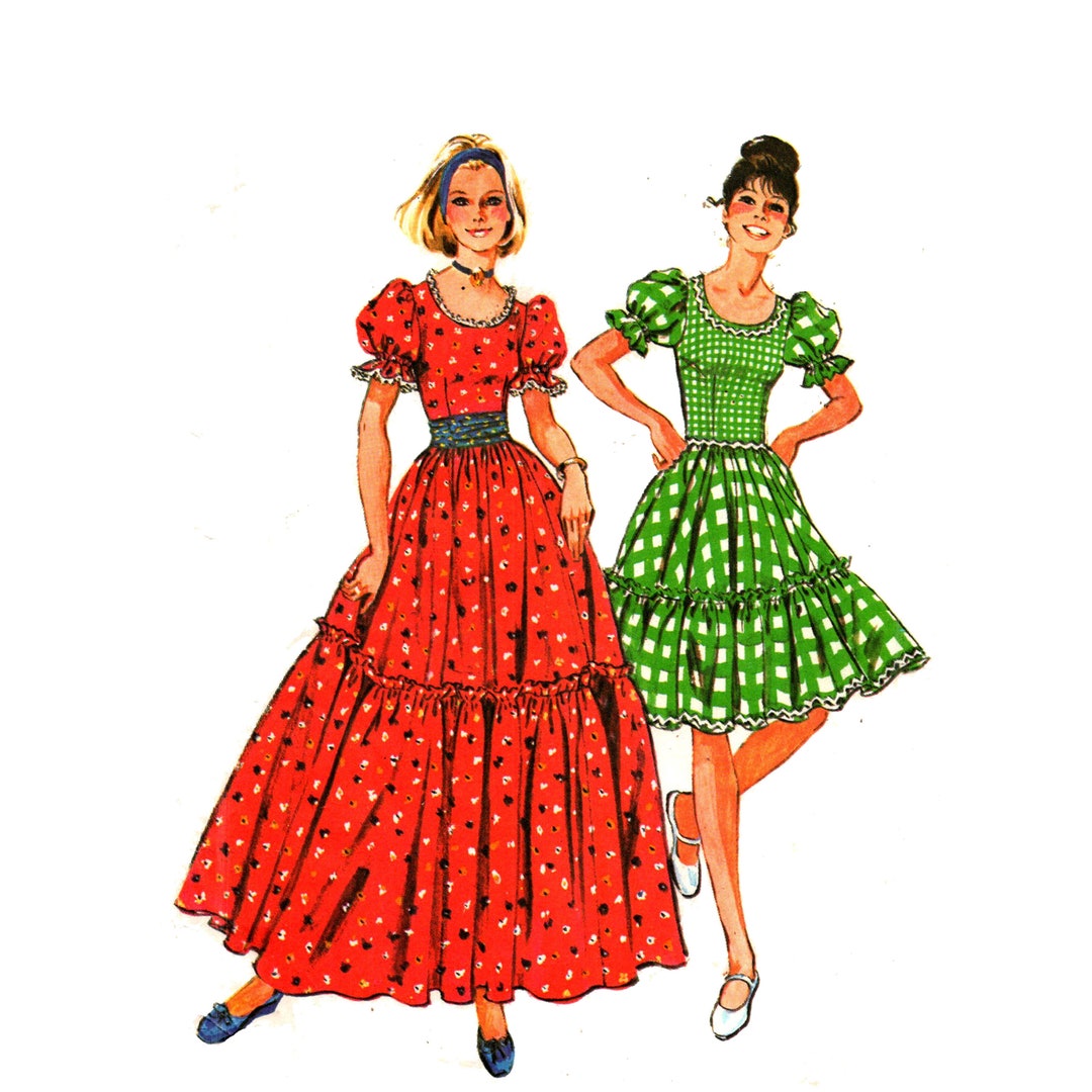 Prairie Dress Pattern Pre-cut 70s Prairie Dress Pioneer Costume Size 10 ...