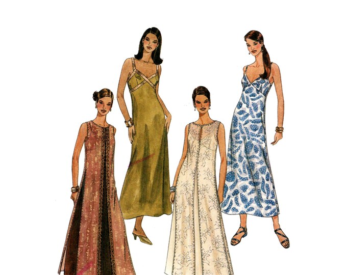 90s Slip Dress Pattern Uncut Gored Dress Multisize 6-10 Bust 30 1/2 ...