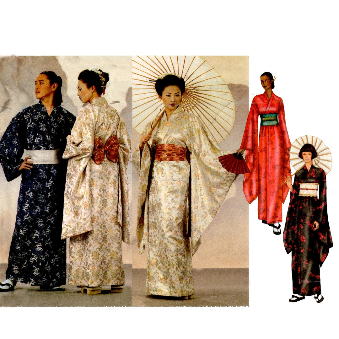 Kimono Pattern Uncut Obi Pattern Multisize Bust 30-48 Plus Size Gilbert ...